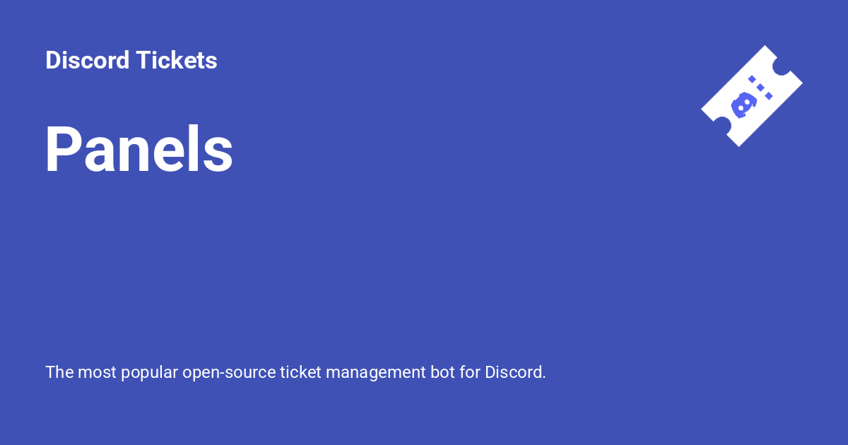Panels - Discord Tickets